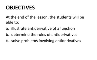 Antiderivatives: Power, Sum and Difference | PPTX