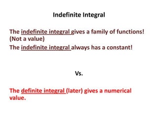 Antiderivatives and indefinite integration2009 | PPT