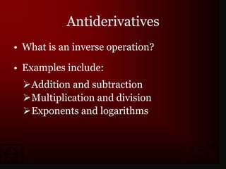 Antiderivatives, Differential Equations, and Slope Fields.ppt