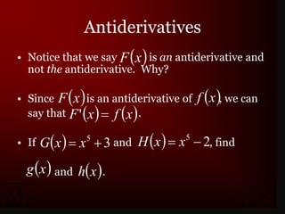 Antiderivatives, Differential Equations, and Slope Fields (1).ppt