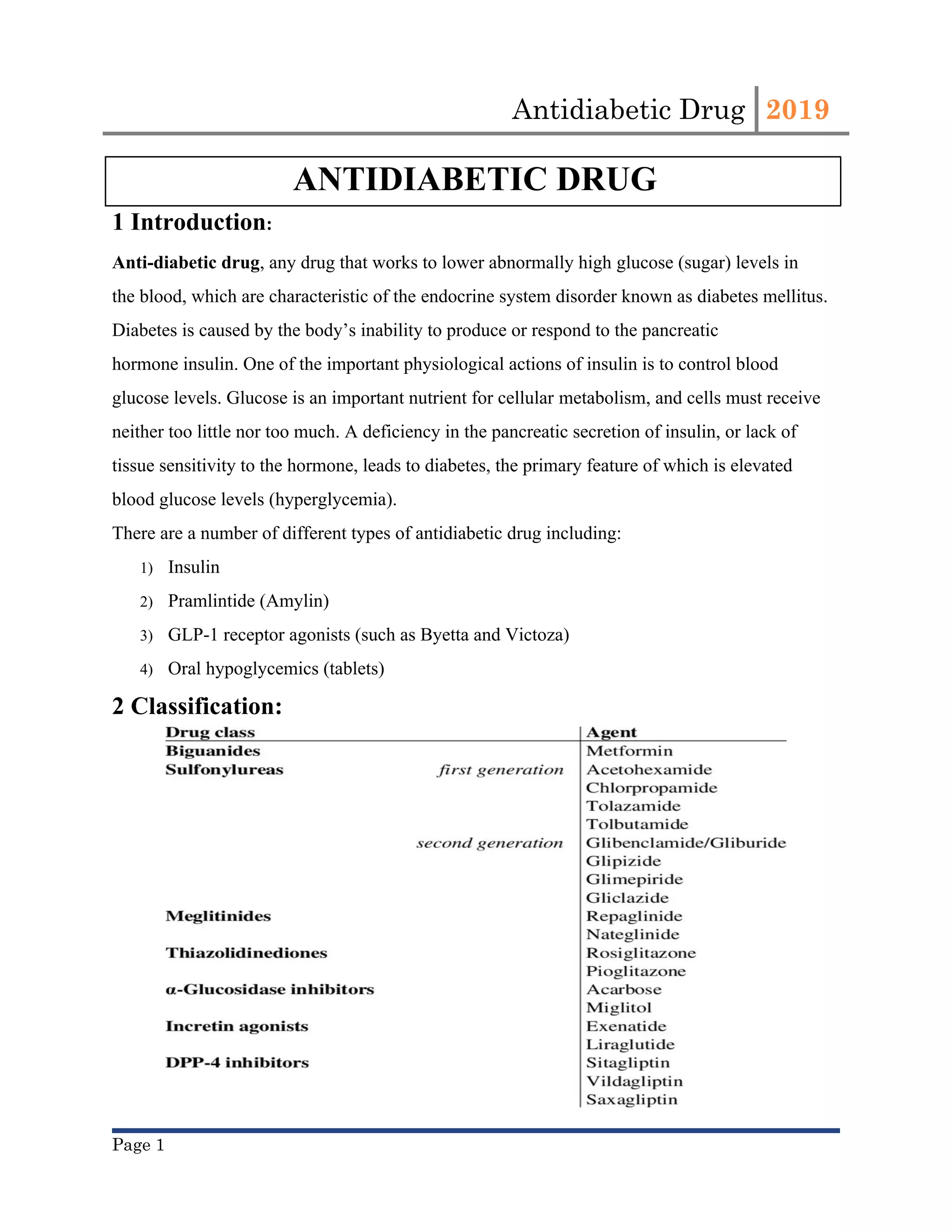 Antidiabetic drug-1 | PDF