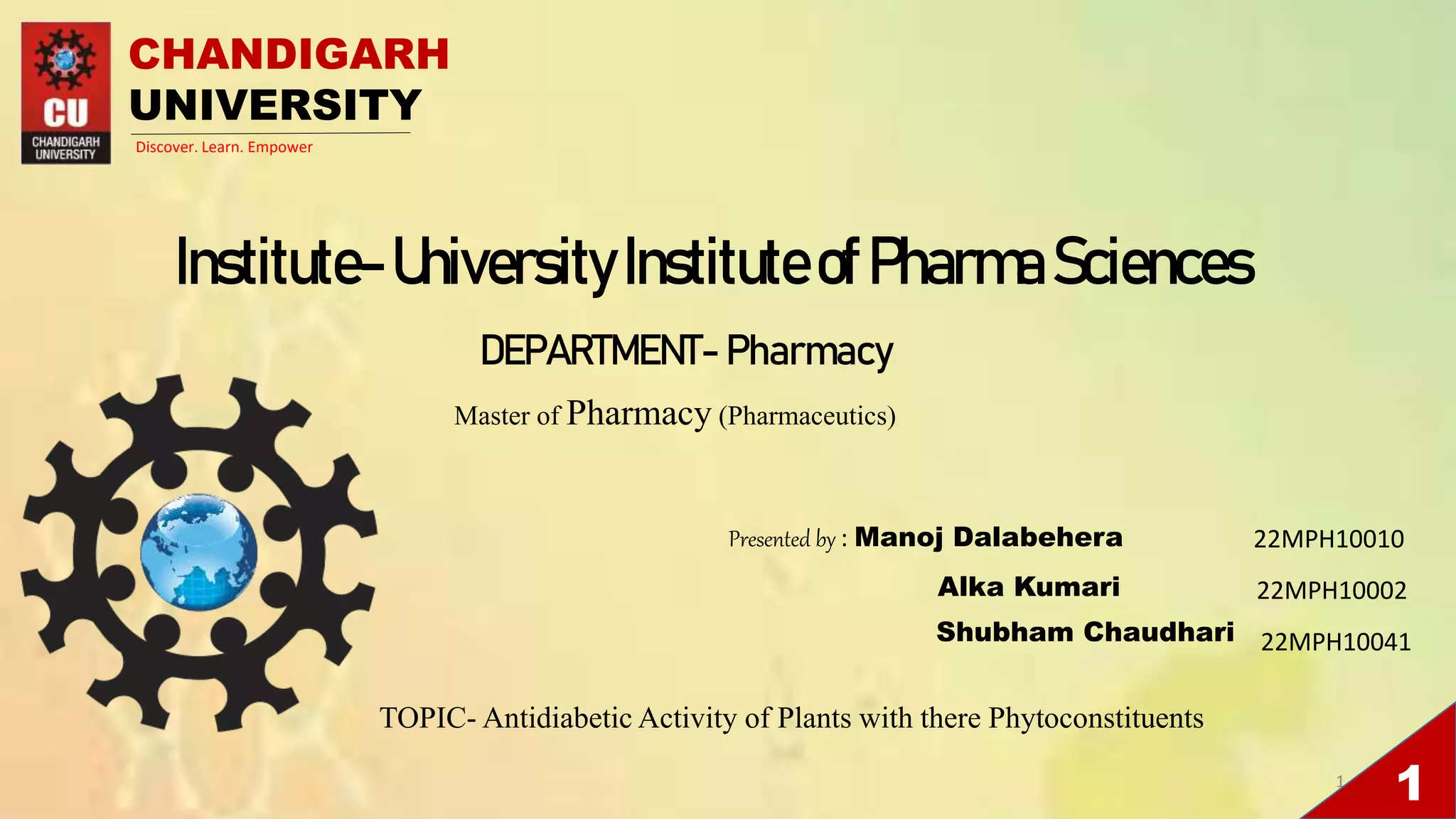 Antidiabetic Activity Of Plant With There Phytoconstituents Slideshare ...