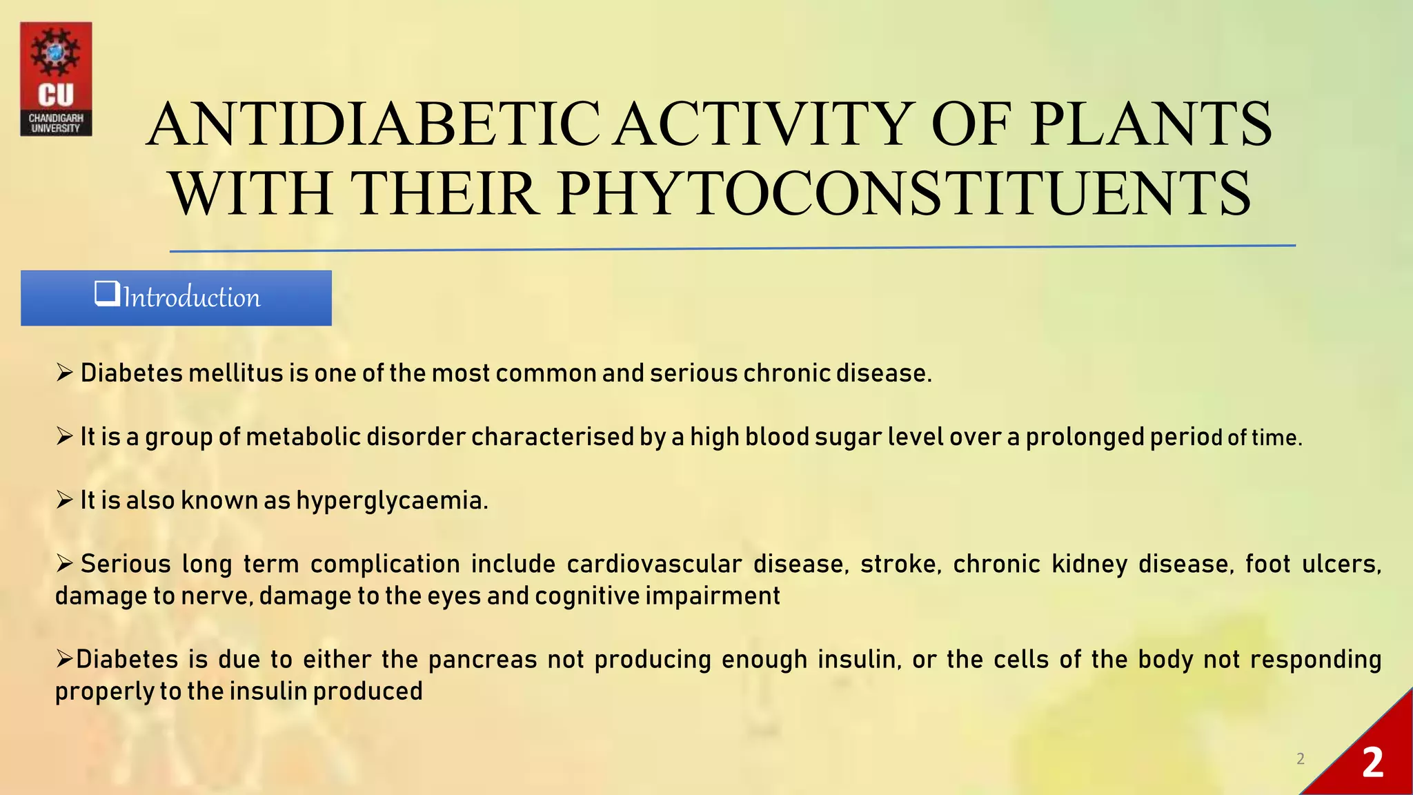Antidiabetic Activity Of Plant With There Phytoconstituents Slideshare ...
