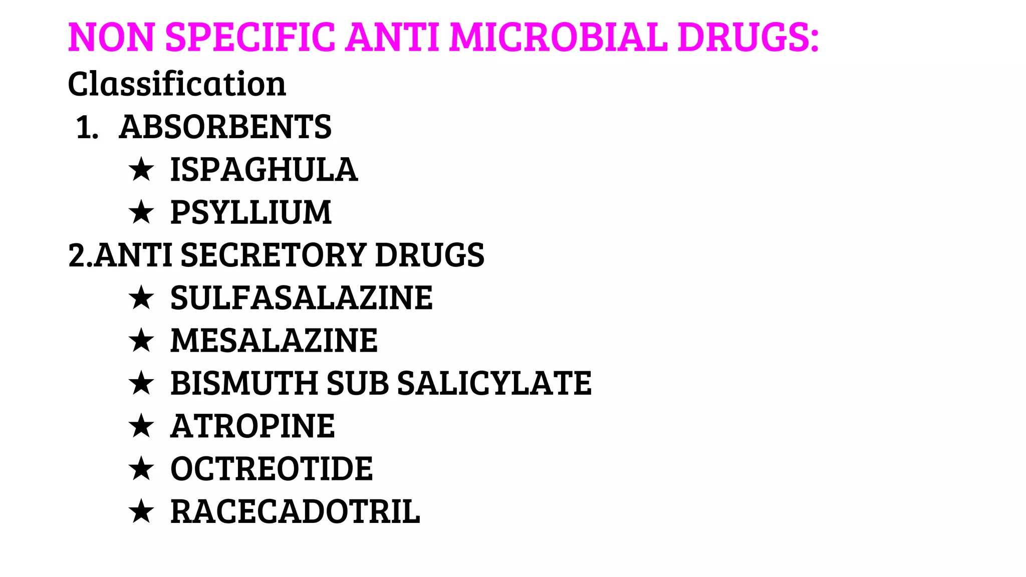 DRUGS FOR DIARRHOEA | PPTX