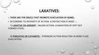 Anti diarrheal & laxatives | PPTX