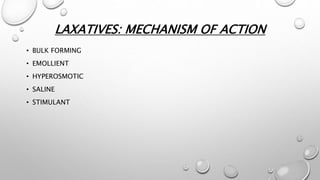 Anti diarrheal & laxatives | PPTX