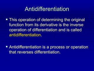 Antidifferentiation.pptAntidifferentiation.pptAntidifferentiation ...