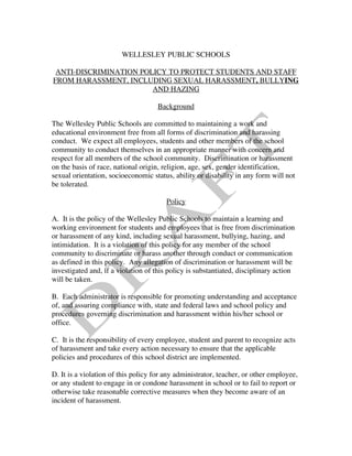 Anti-Discrimination Policy (Draft) | PDF