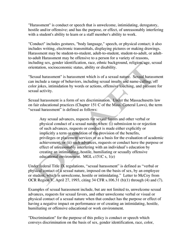 Anti-Discrimination Policy (Draft) | PDF