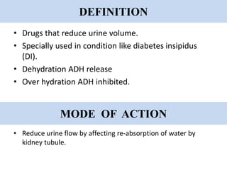 Anti diuretic drugs | PPTX