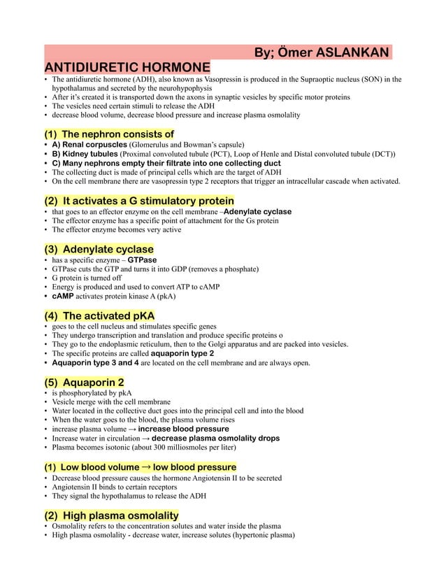 ANTIDIURETIC HORMONE | PDF