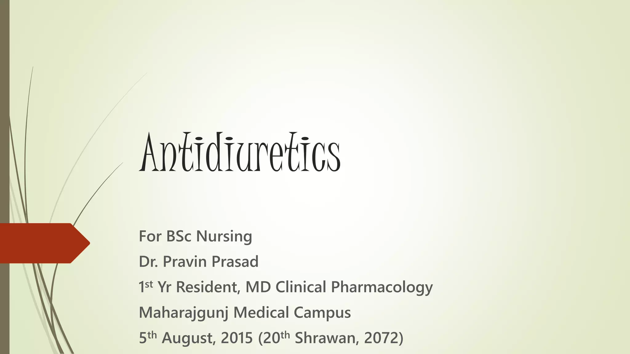 Antidiuretics | PPTX
