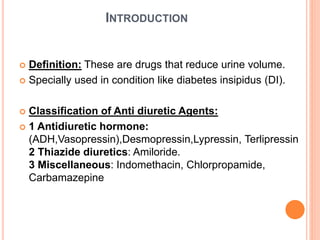 Anti diuretics drugs | PPTX