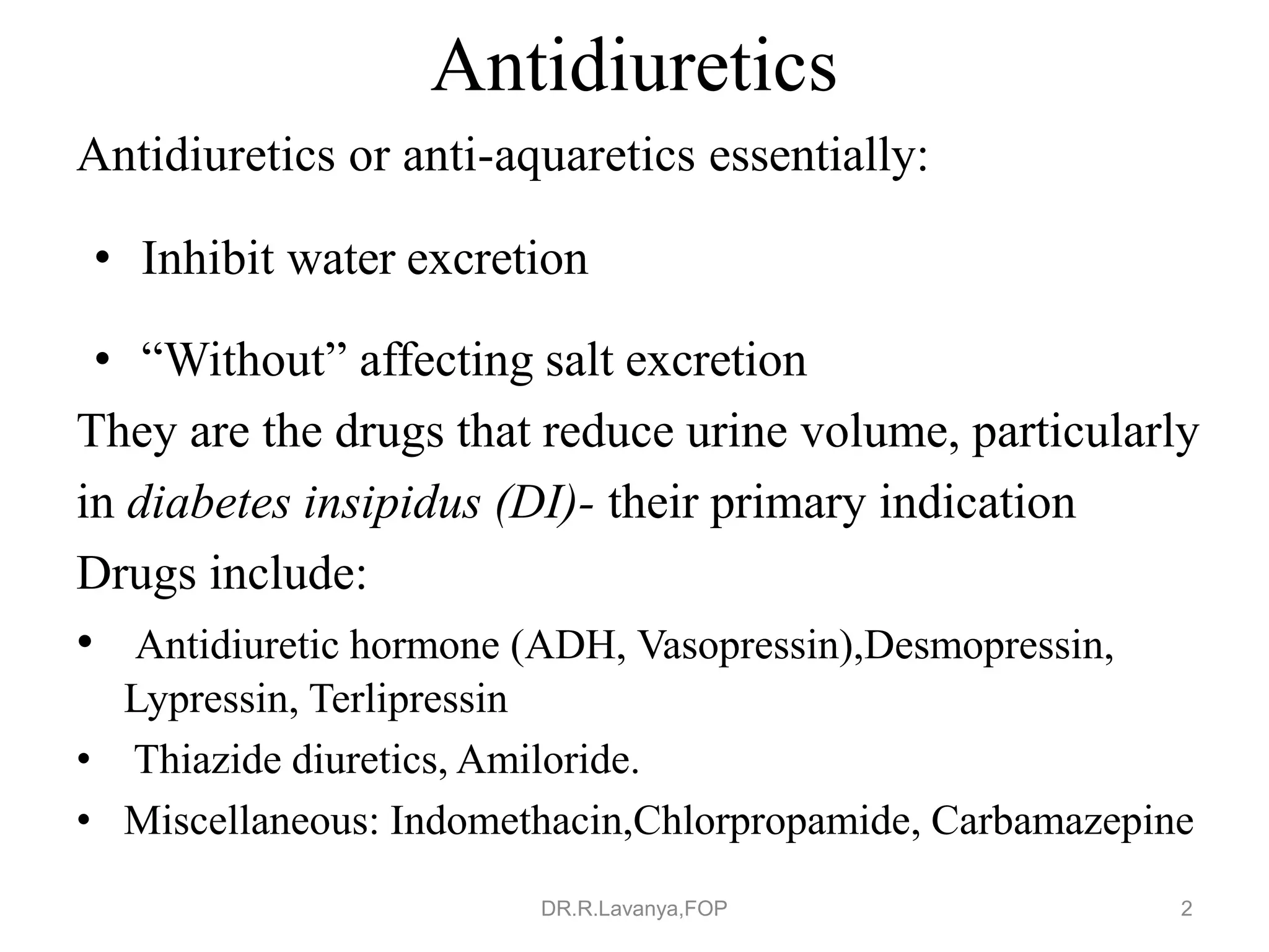 Antidiuretics | PDF