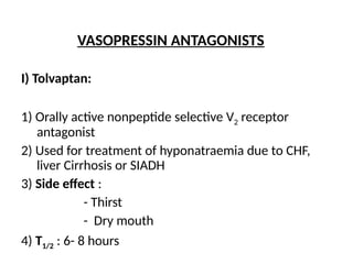 Antidiuretics.pptx based on goodman and gilmans book | PPTX