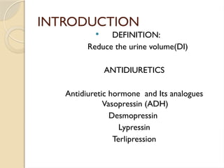 Antidiuretics .pptx..................... | PPTX