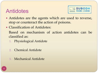 Antidotes in Poisoning | PPTX