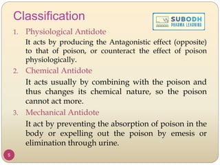 Antidotes in Poisoning | PPTX
