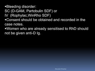 The Use of Anti-D Immunoglobulin for Rhesus D Prophylaxis | PDF