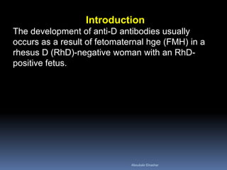 The Use of Anti-D Immunoglobulin for Rhesus D Prophylaxis | PDF