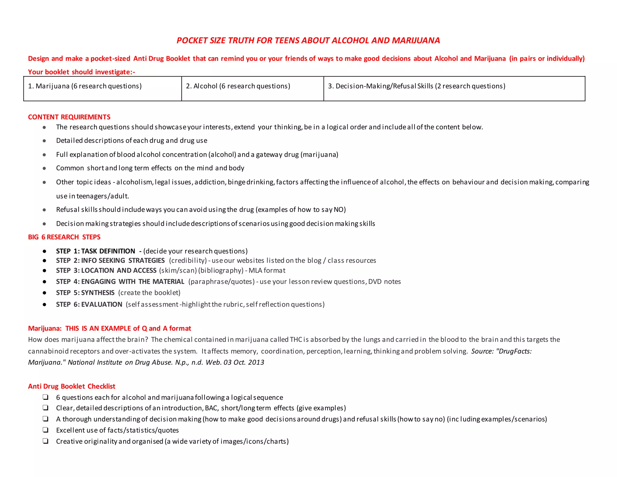 Anti Drug Booklet 201415 | DOCX