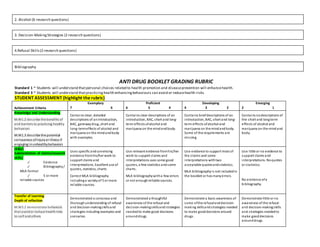 Anti drugbookletrubric | PPT
