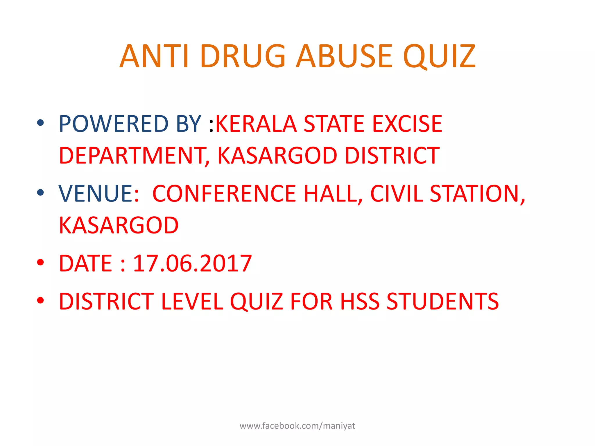 ANTI DRUG ABUSE QUIZ | PPTX
