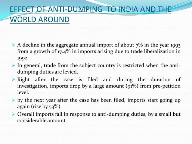 Antidumping India and the World | PPSX