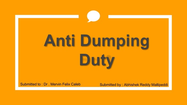 Anti Dumping Duty | PPTX