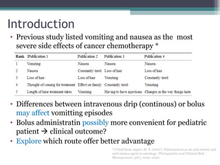 Antiemetic bolus vs drip in oncology dwi ambar | PPT