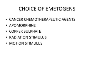 Anti emetic models | PPTX