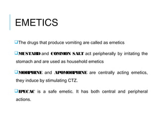 Emetics and Anti emetics | PPT