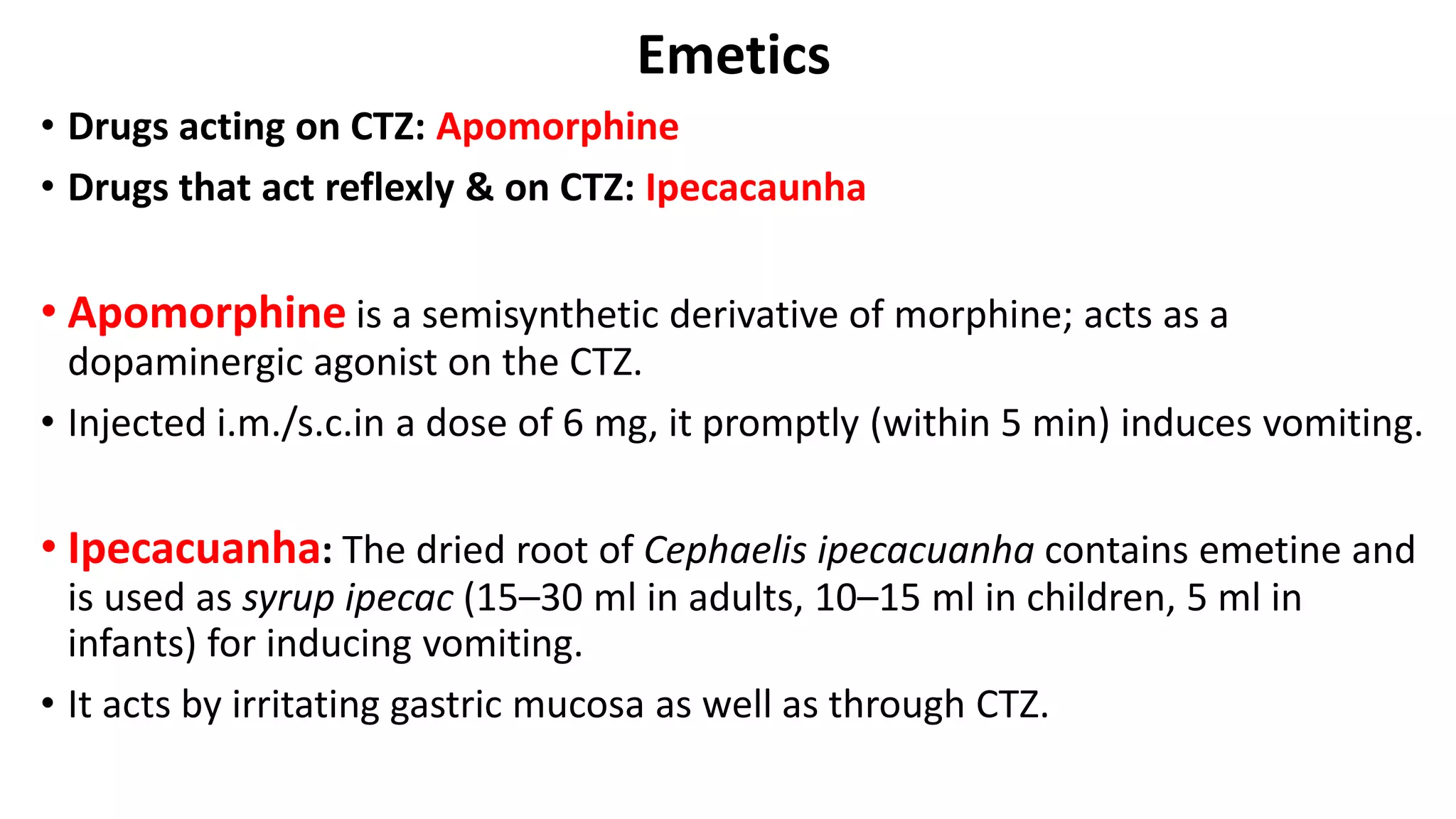 Antiemetics, emetics | PPTX