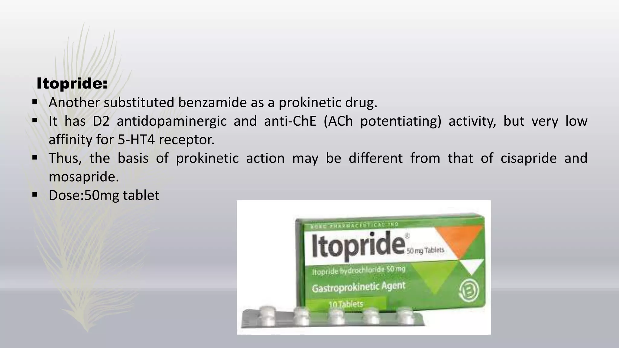 Antiemetics and prokinetics classification with mechansim | PPTX