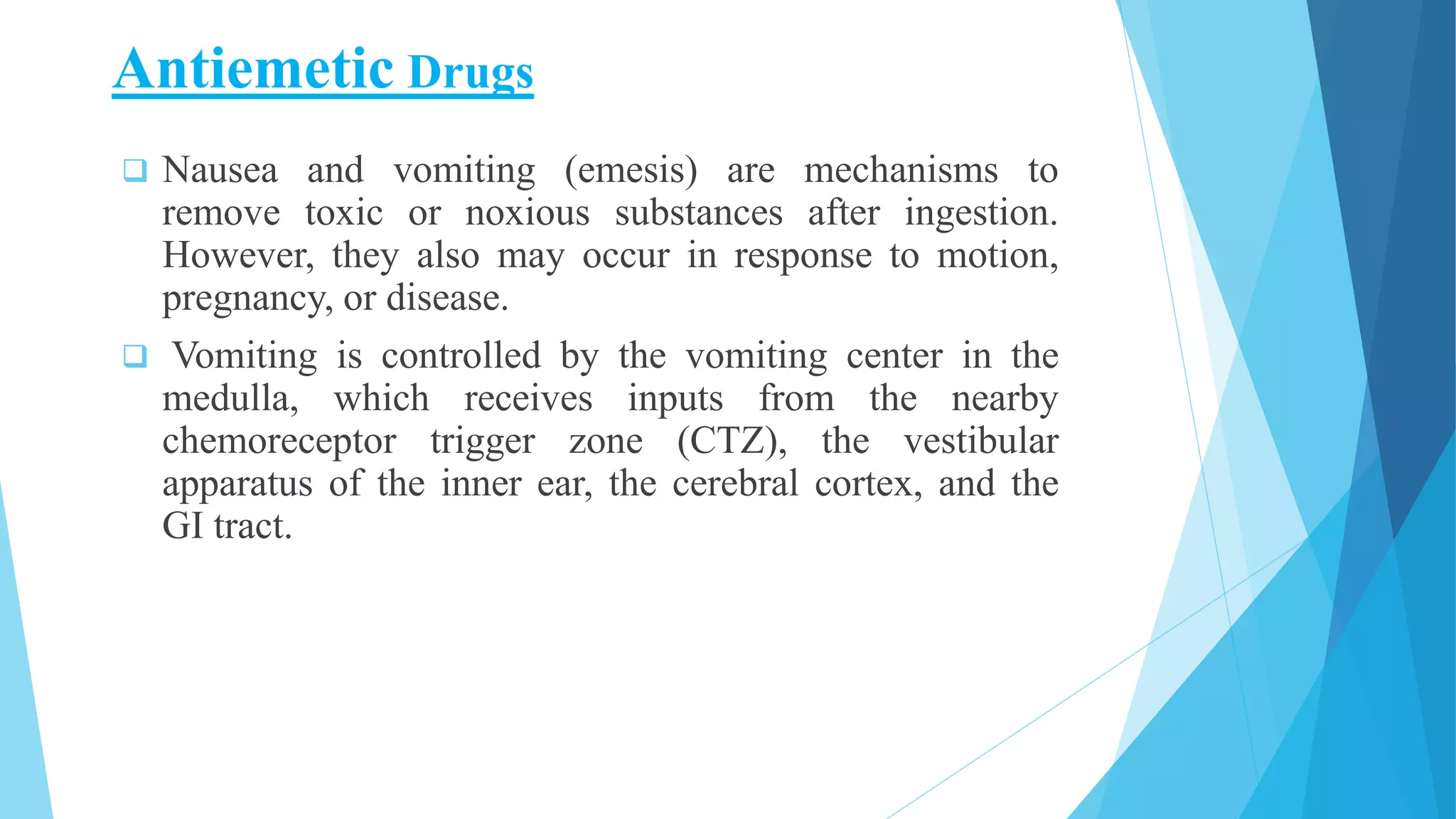 Antiemetics, Anti-Diarrheals and Drugs for Constipation and irritable ...