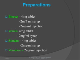Antiemetics by dr. pavulraj.s angels presentation | PDF
