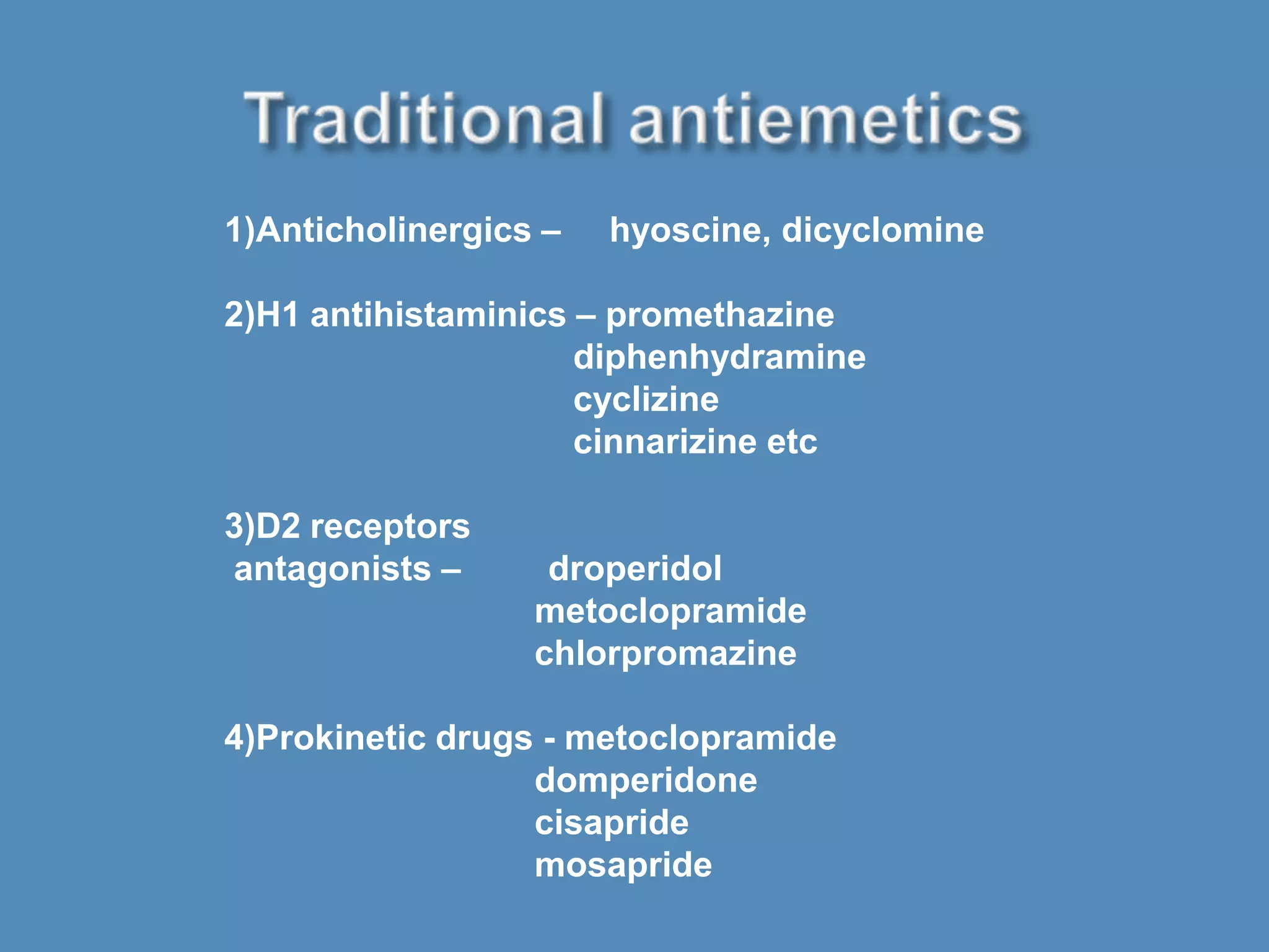 Antiemetics in anaesthesia | PPTX