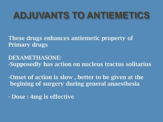 Antiemetics in anaesthesia | PPTX