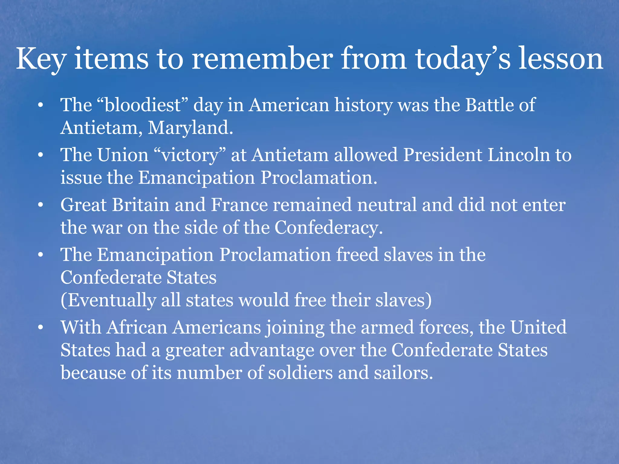 Antietam and emancipation high school nlo.ppt | Crime & Harmful Acts to ...