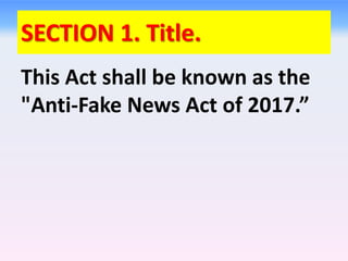 Anti fake news- RA 10951 | PPTX
