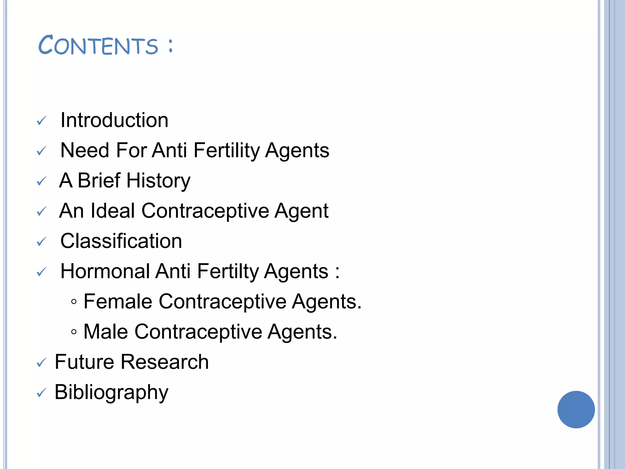 Anti fertility agents | PPTX
