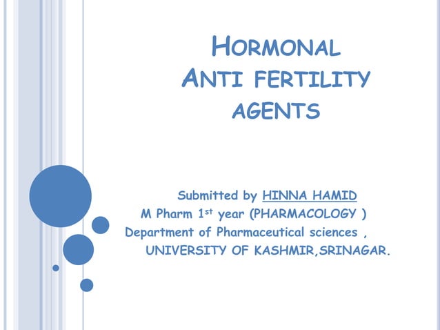 Anti fertility agents | PPTX