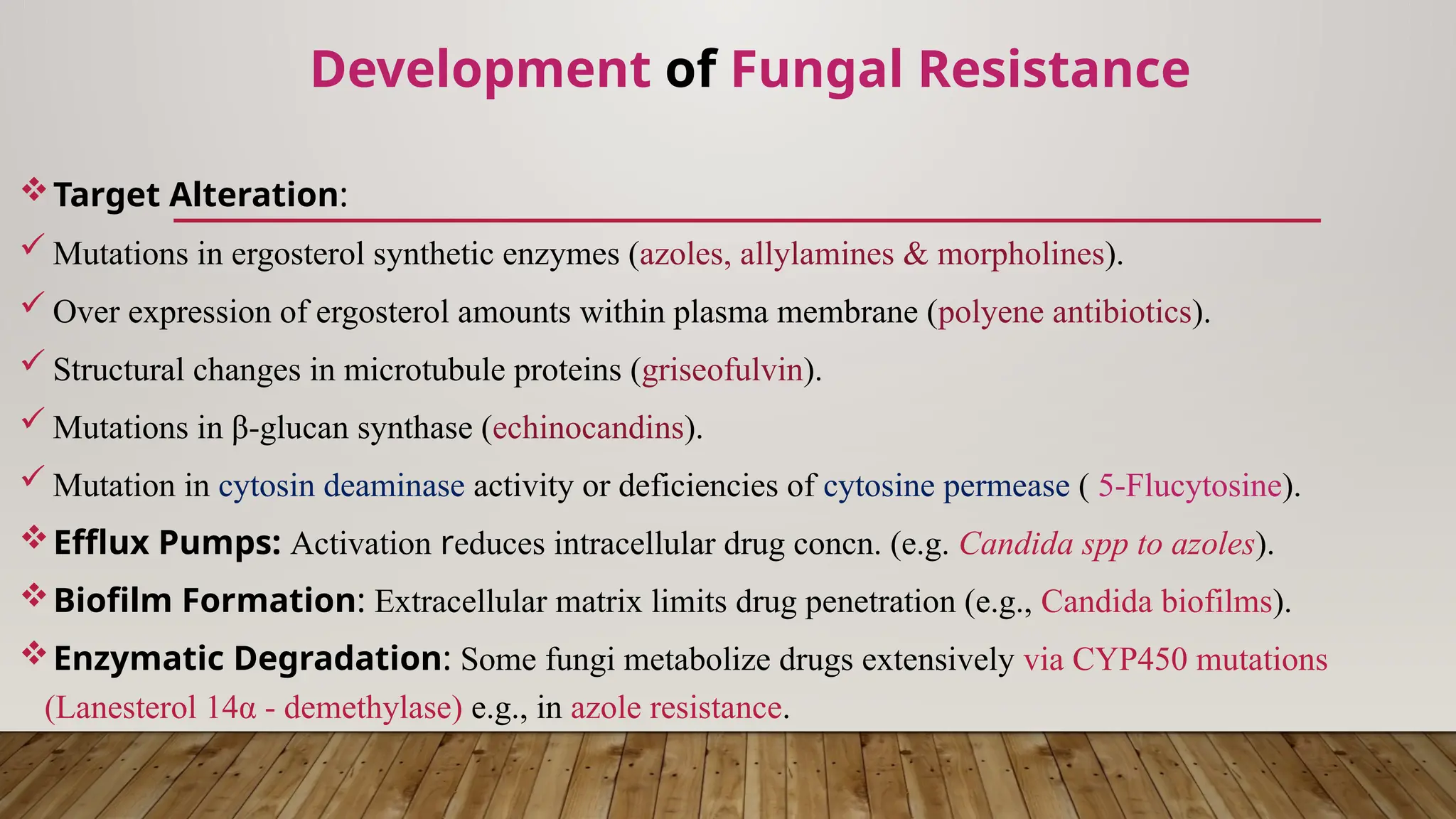 Antifingal mechanism of action and resistance.pptx