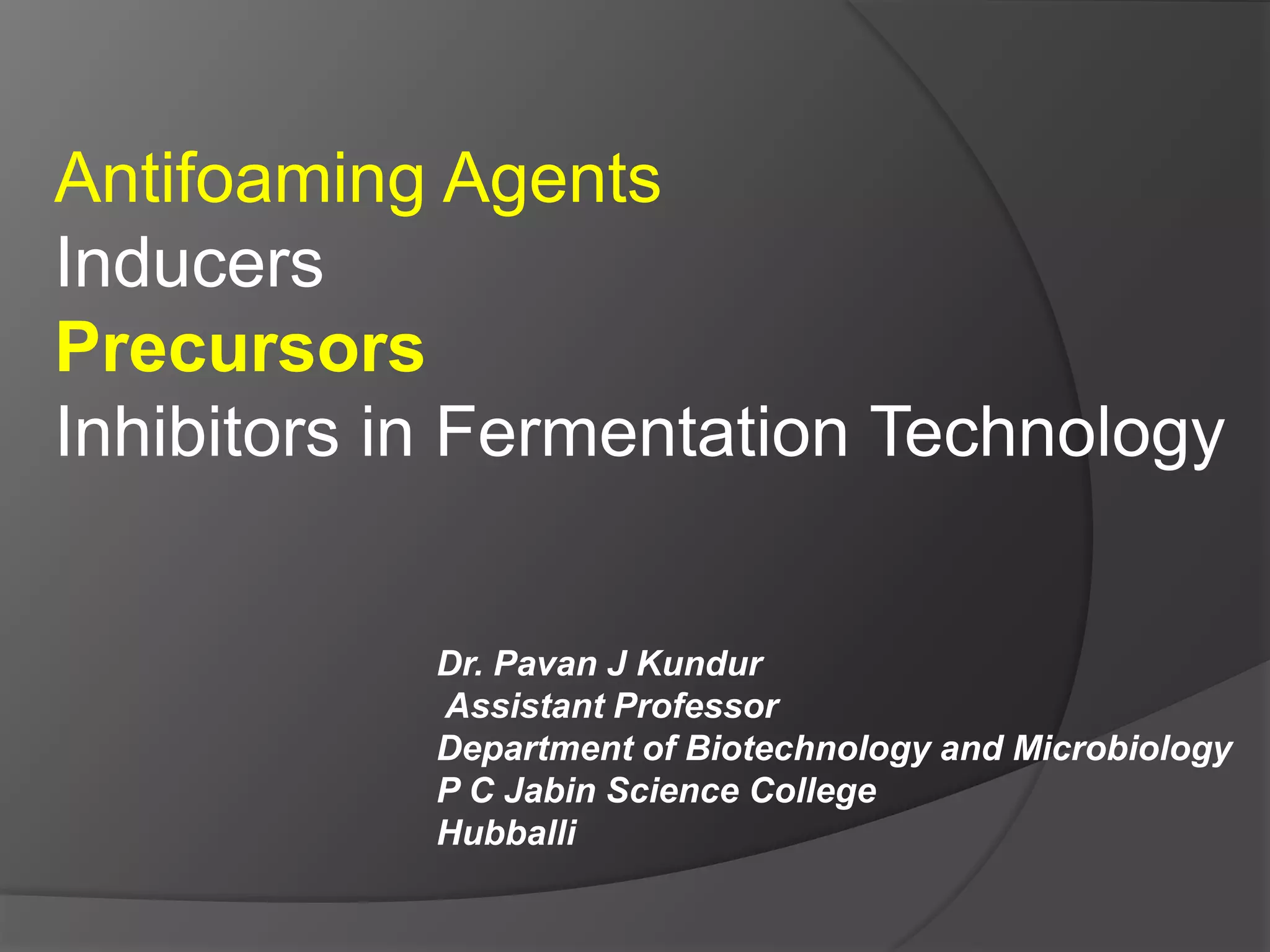 Anti-foaming agents, inducers, precursors and inhibitors in ...