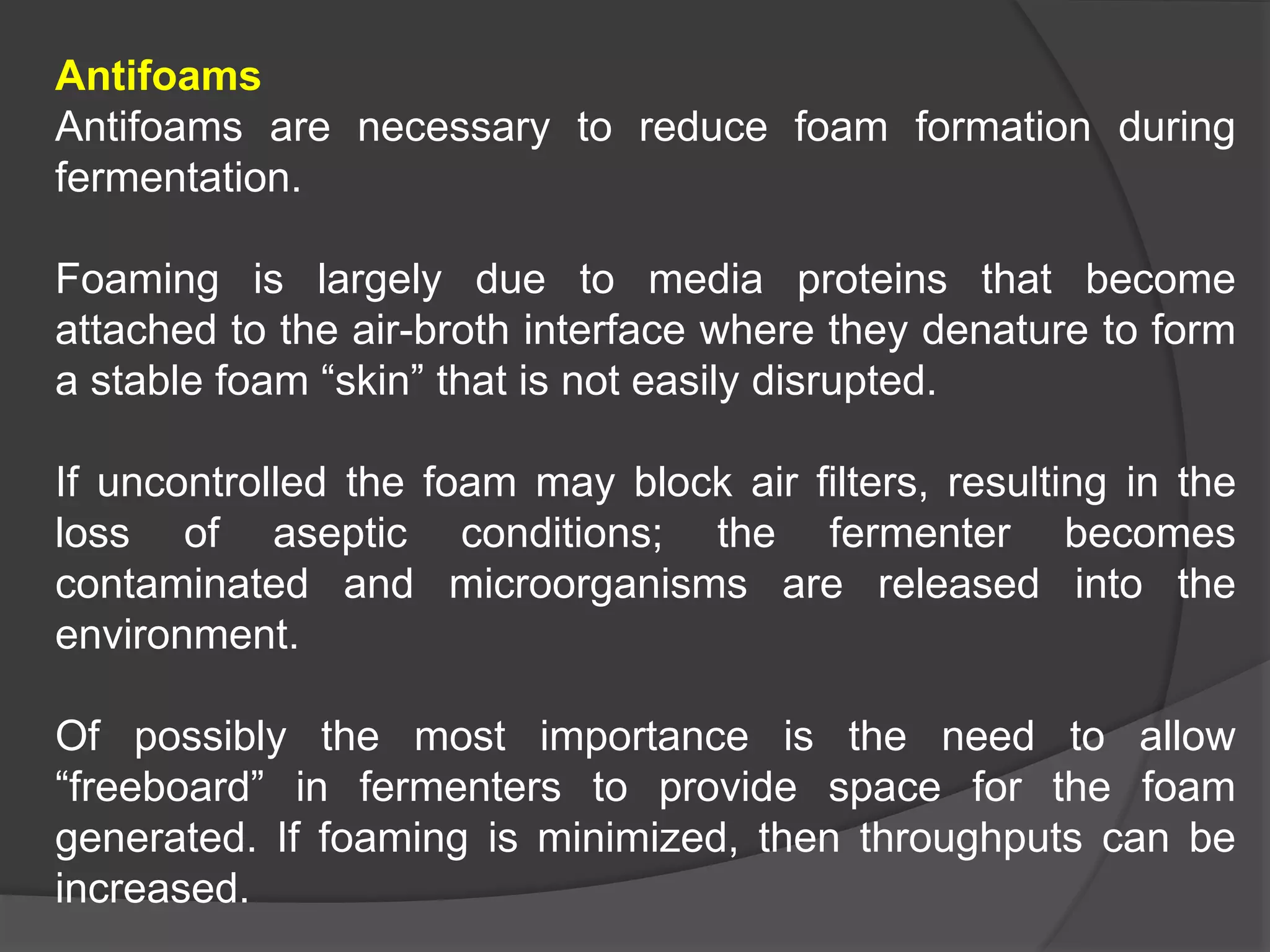 Anti-foaming agents, inducers, precursors and inhibitors in ...