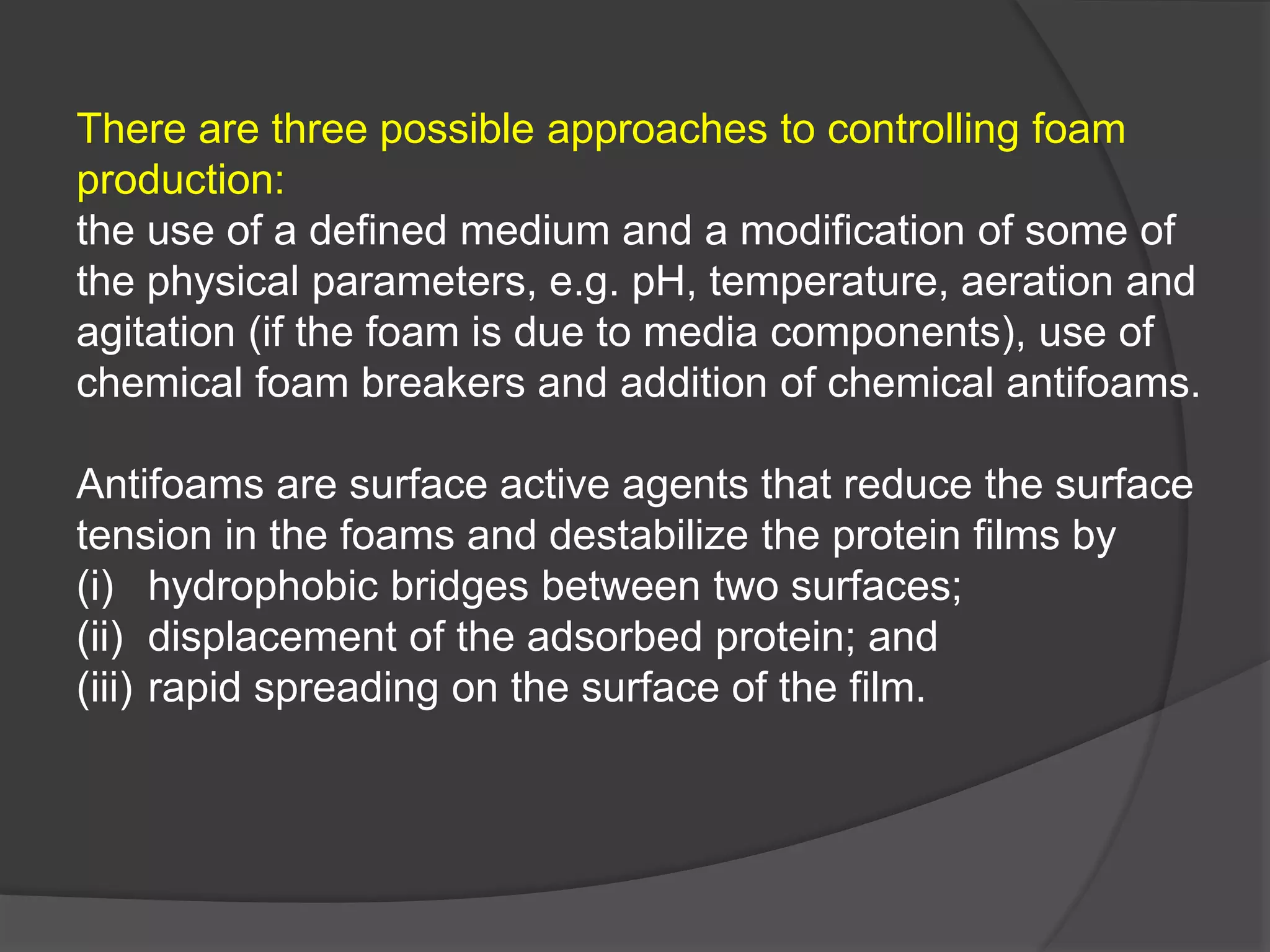 Anti-foaming agents, inducers, precursors and inhibitors in ...