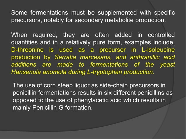 Anti-foaming agents, inducers, precursors and inhibitors in Fermentation technology | PPTX