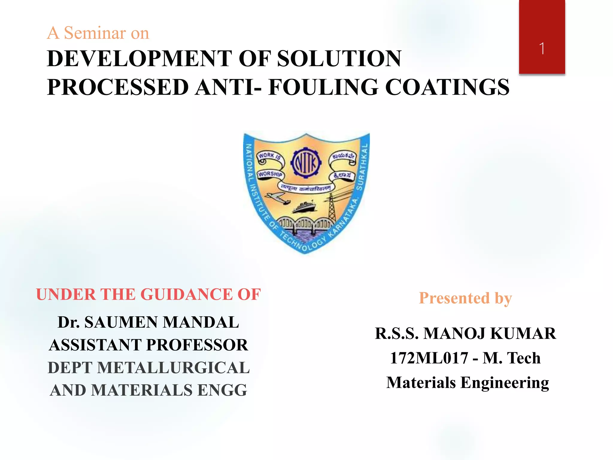 Anti fouling Coatings | PPTX