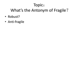 Antifragile, Microservices and DevOps - A Study | PPTX