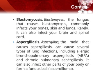 fungal infections and anti- fungal drugs | PPT